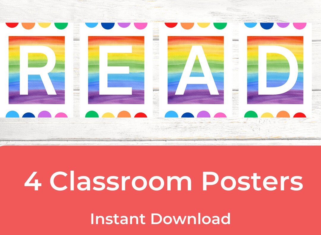 Colorful Reading Posters for Classroom or Elementary School - Etsy