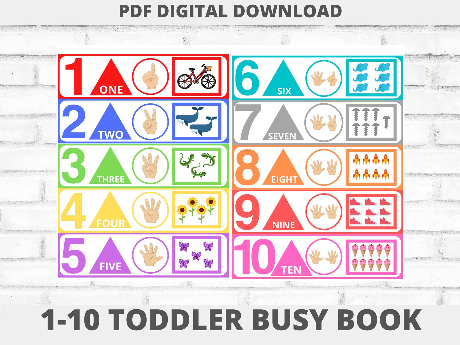 Busy Book Worksheets Learn Numbers 1 to 10, Preschool Worksheets ...