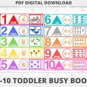 Busy Book Worksheets Learn Numbers 1 to 10, Preschool Worksheets ...