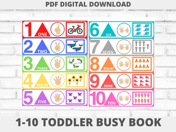 Busy Book Worksheets Learn Numbers 1 to 10 Preschool - Etsy