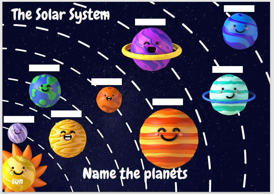 Solar System Busy Book Pages, Outer Space Planet Home School Printable ...