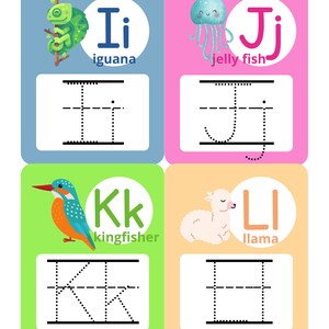 Alphabet Flashcards Printable, ABC Tracing Practice, Flashcards ABC for ...