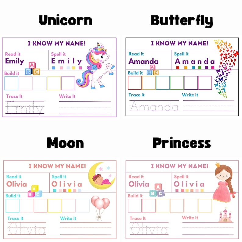 Personalized Name Tracing Worksheet Mats. Pre-k, Preschool, Toddler ...