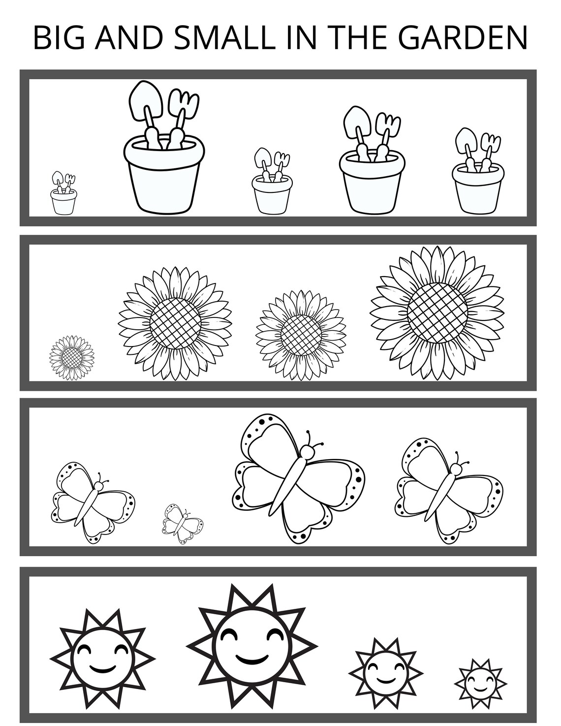 Big Small Worksheet, Comparison Worksheet, Preschool Activities ...