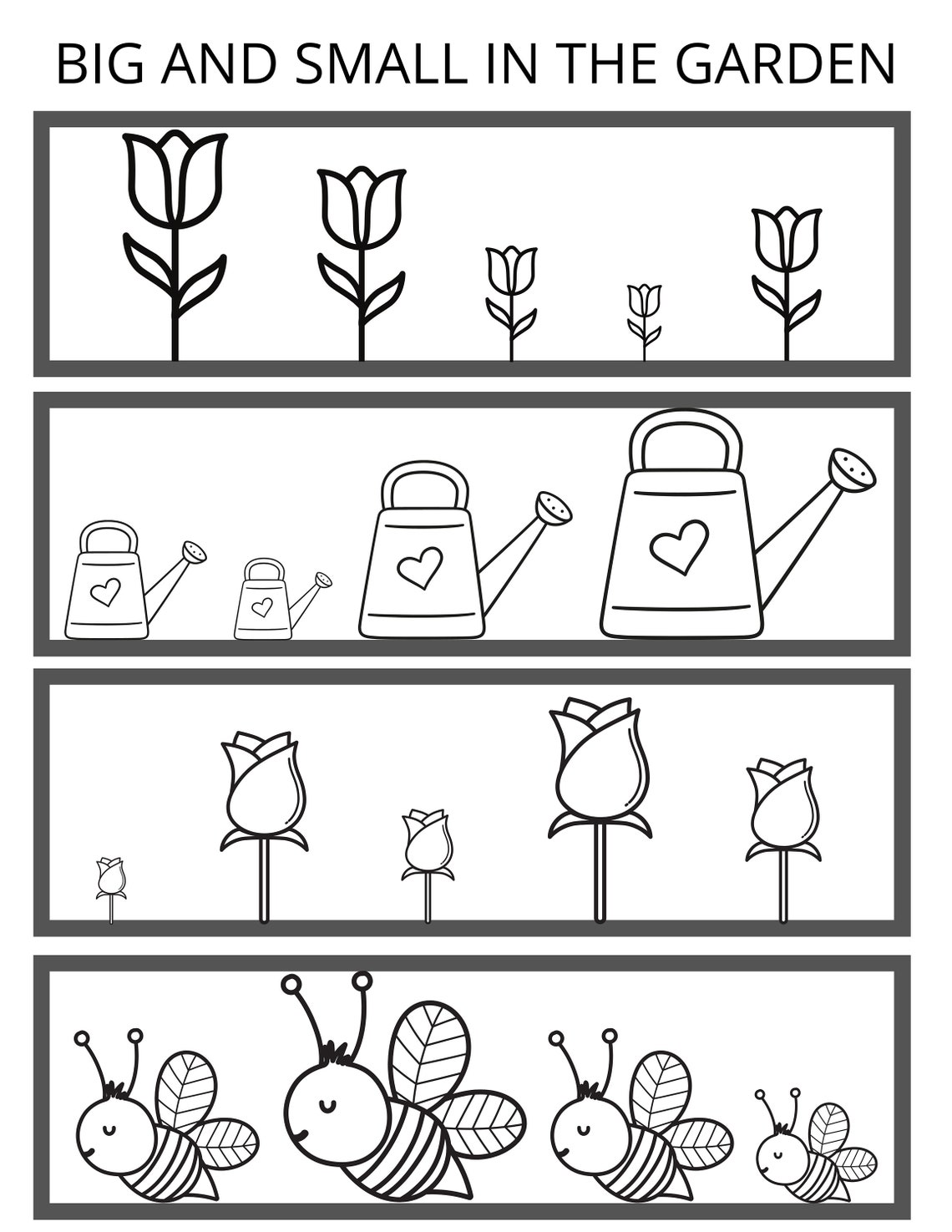 Big Small Worksheet, Comparison Worksheet, Preschool Activities ...