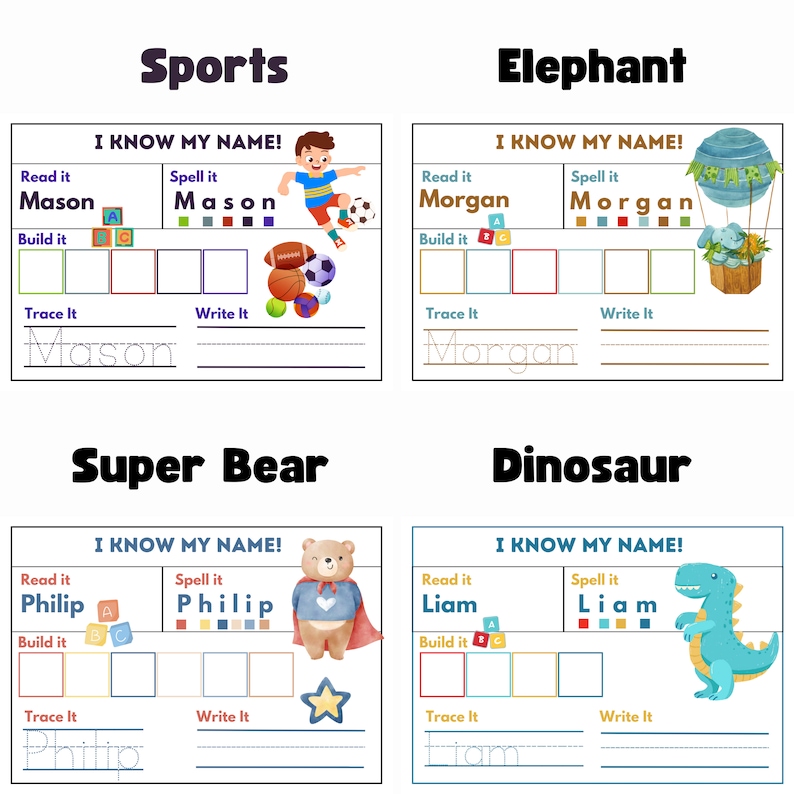Personalized Name Tracing Worksheet Mats. Pre-k, Preschool, Toddler ...