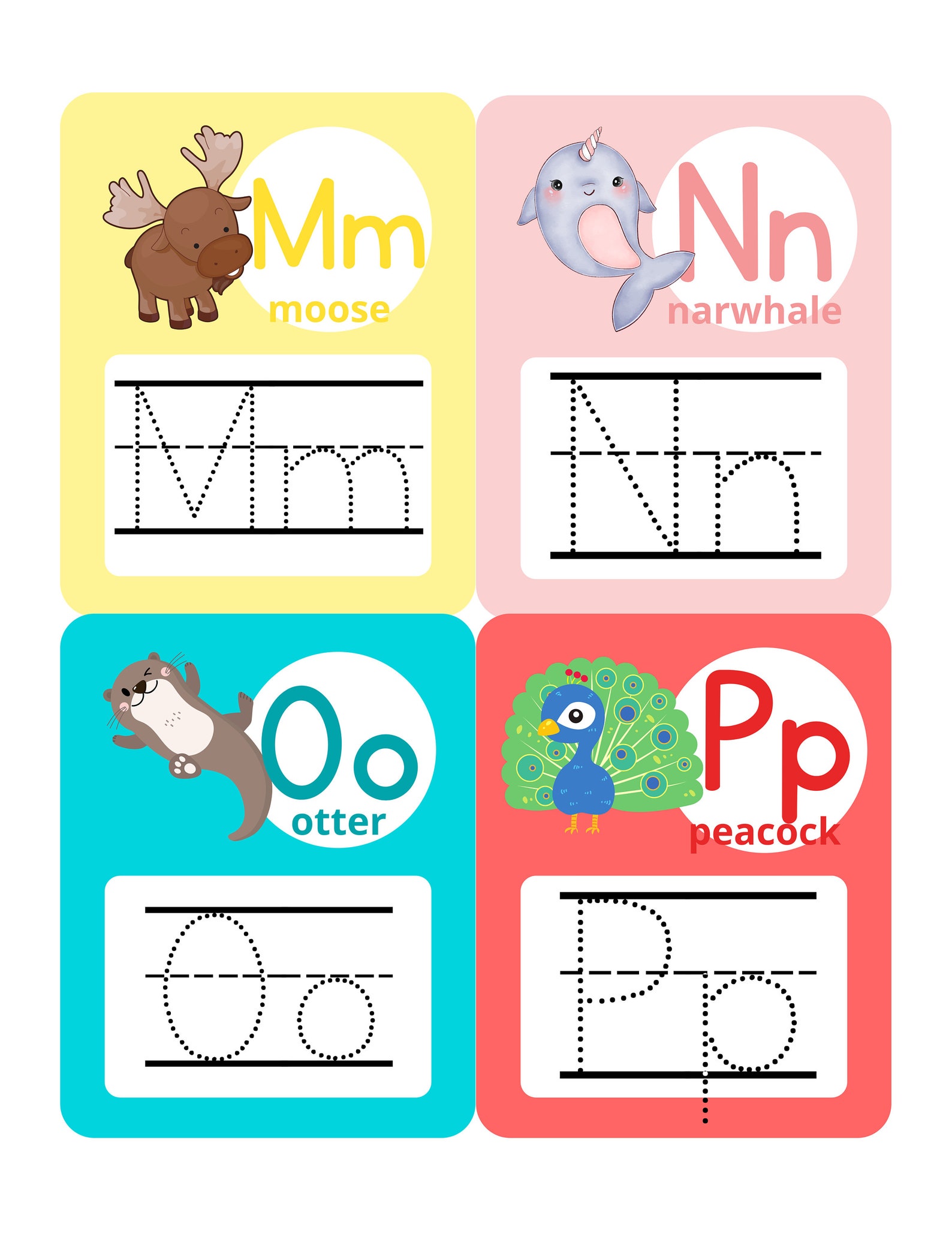 Alphabet Flashcards Printable, ABC Tracing Practice, Flashcards ABC for ...