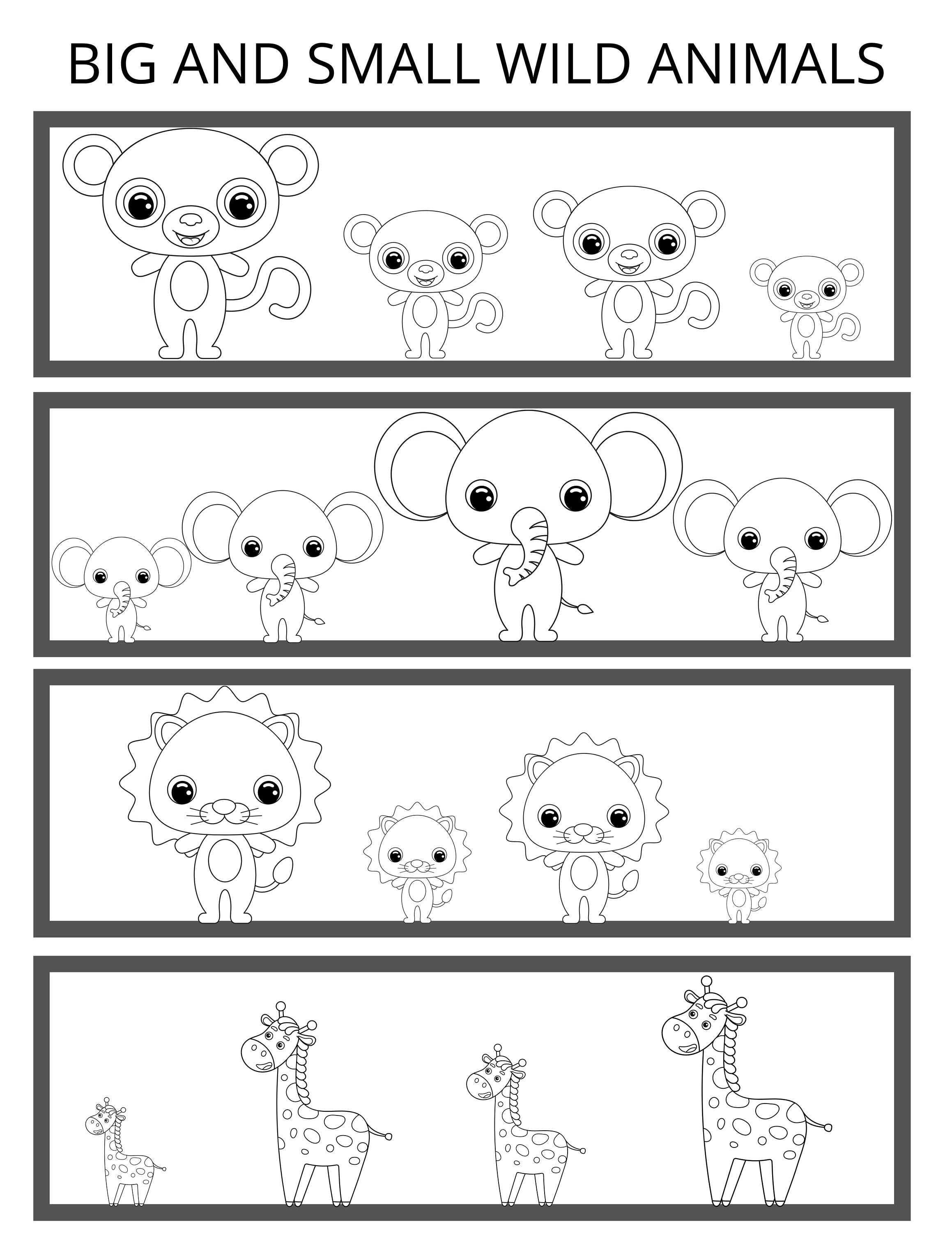 Big Small Worksheet, Comparison Worksheet, Preschool Activities ...