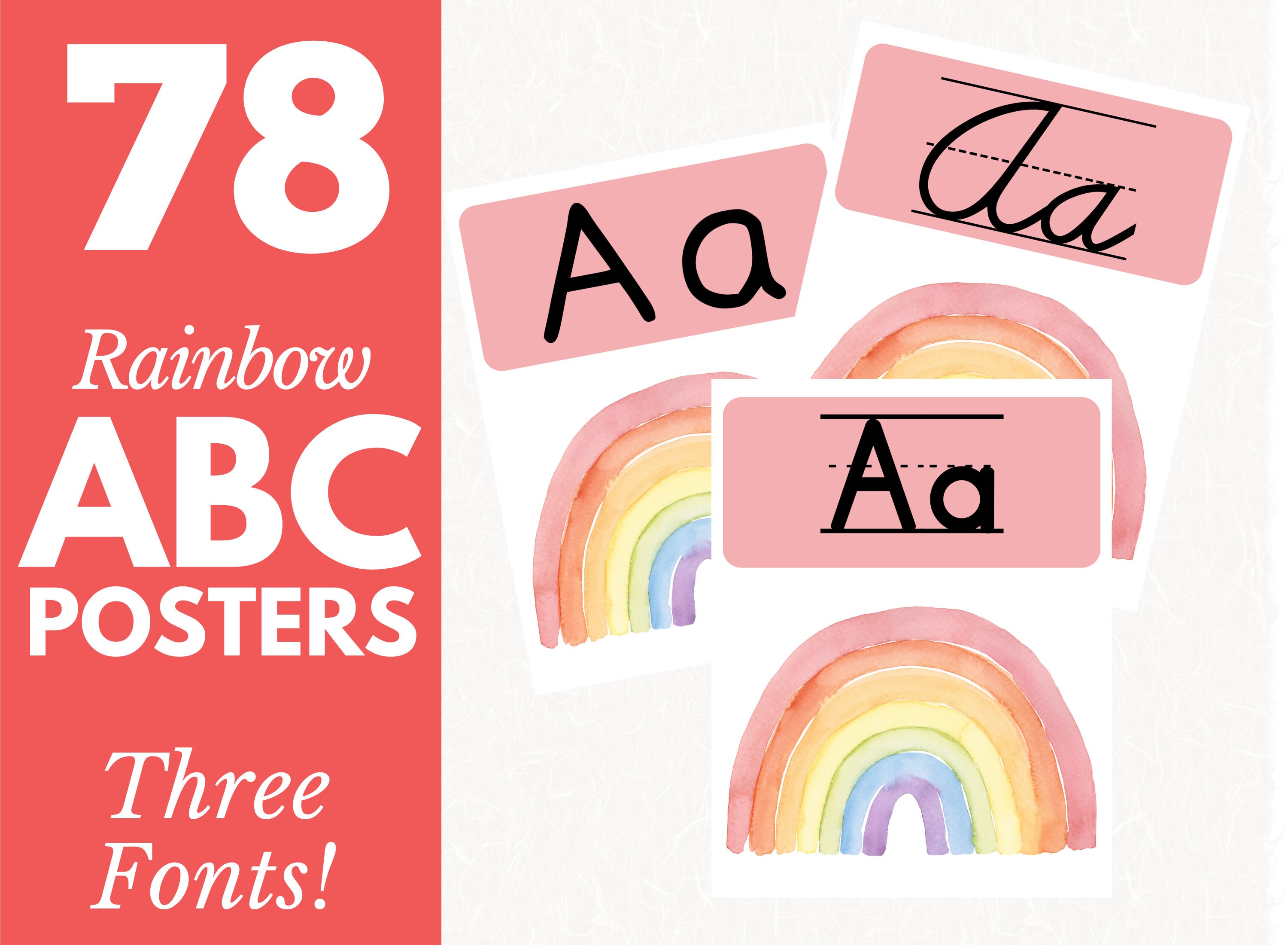 ABC Boho Rainbow Classroom Posters, Colorful Alphabet Rainbow Classroom ...
