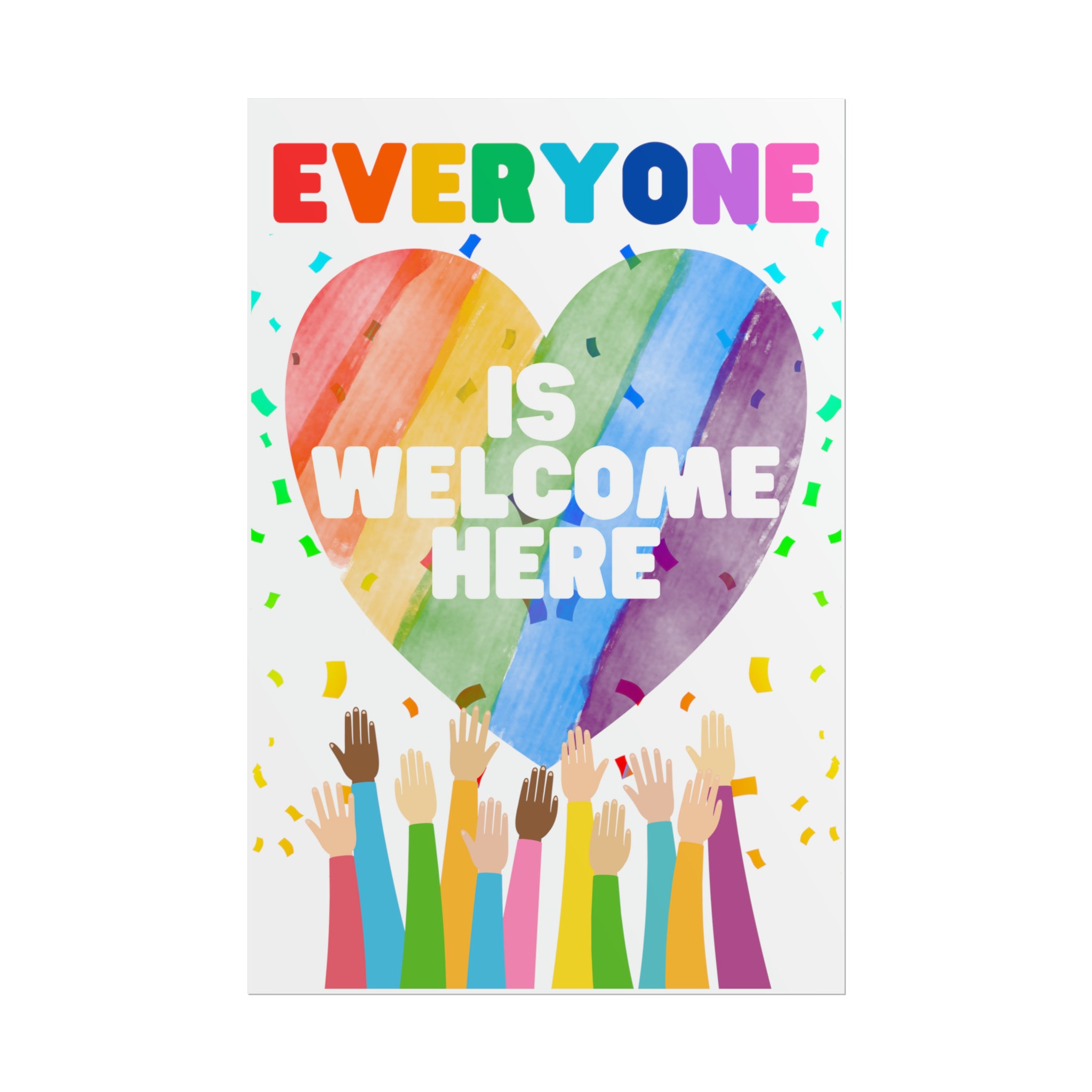 Everyone is Welcome Here Poster, Safe Space Poster, Rainbow Classroom ...