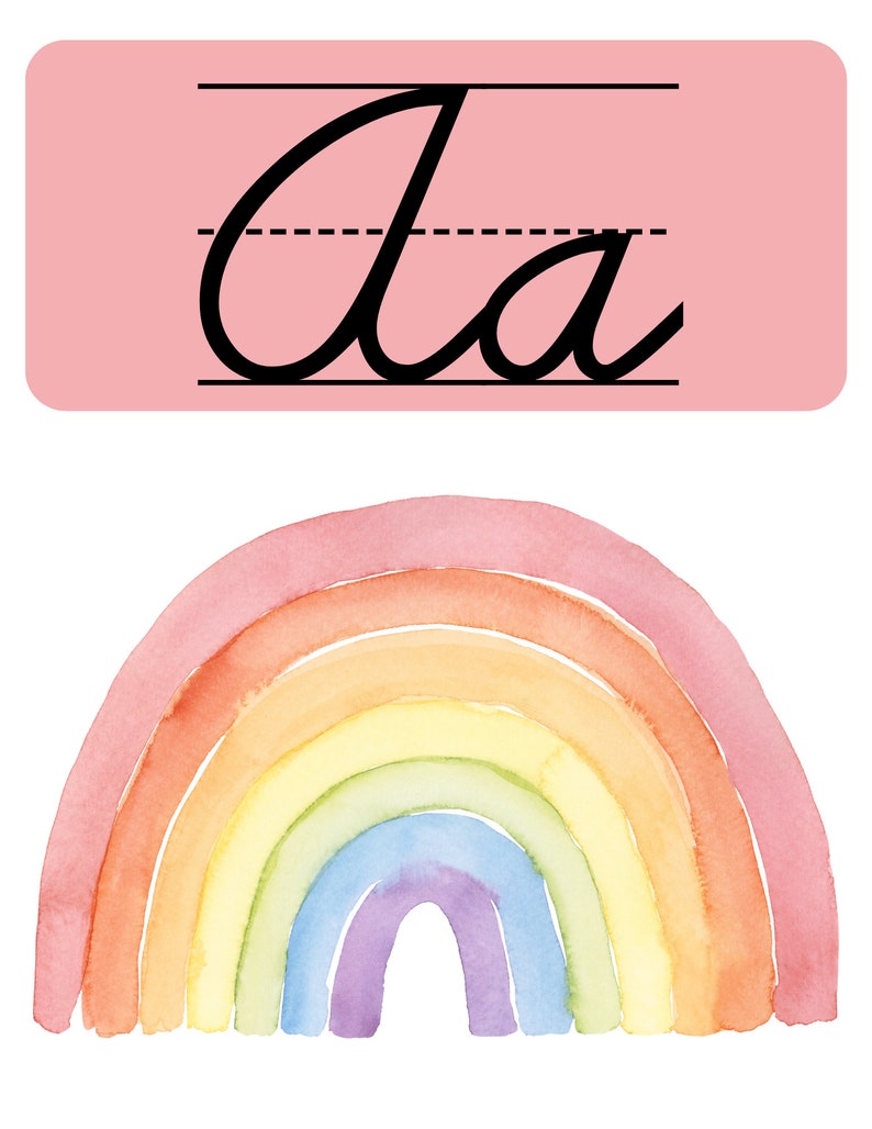 ABC Boho Rainbow Classroom Posters Colorful Alphabet Rainbow - Etsy