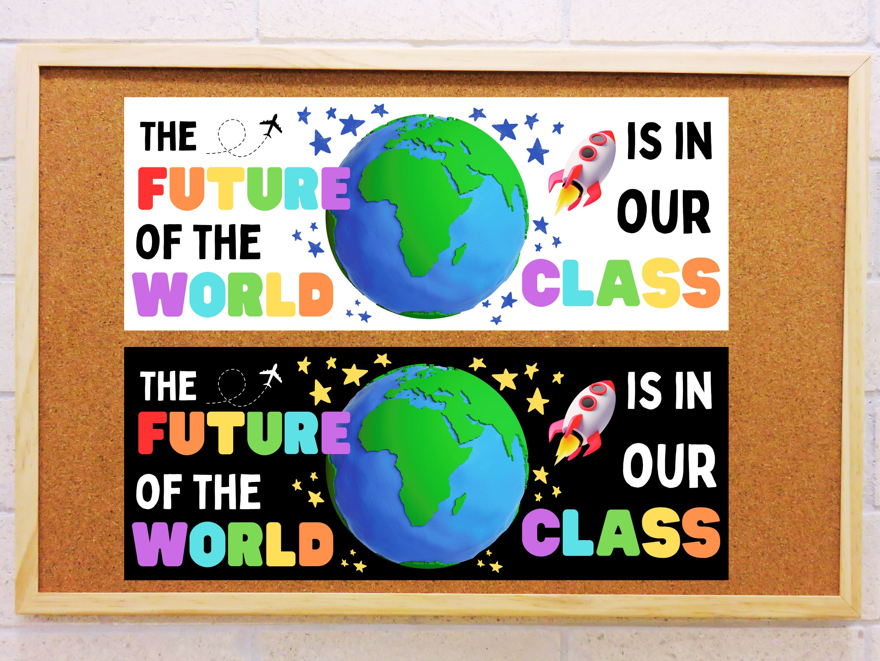 Personalized Classroom Poster, Future of the World Colorful Rainbow ...