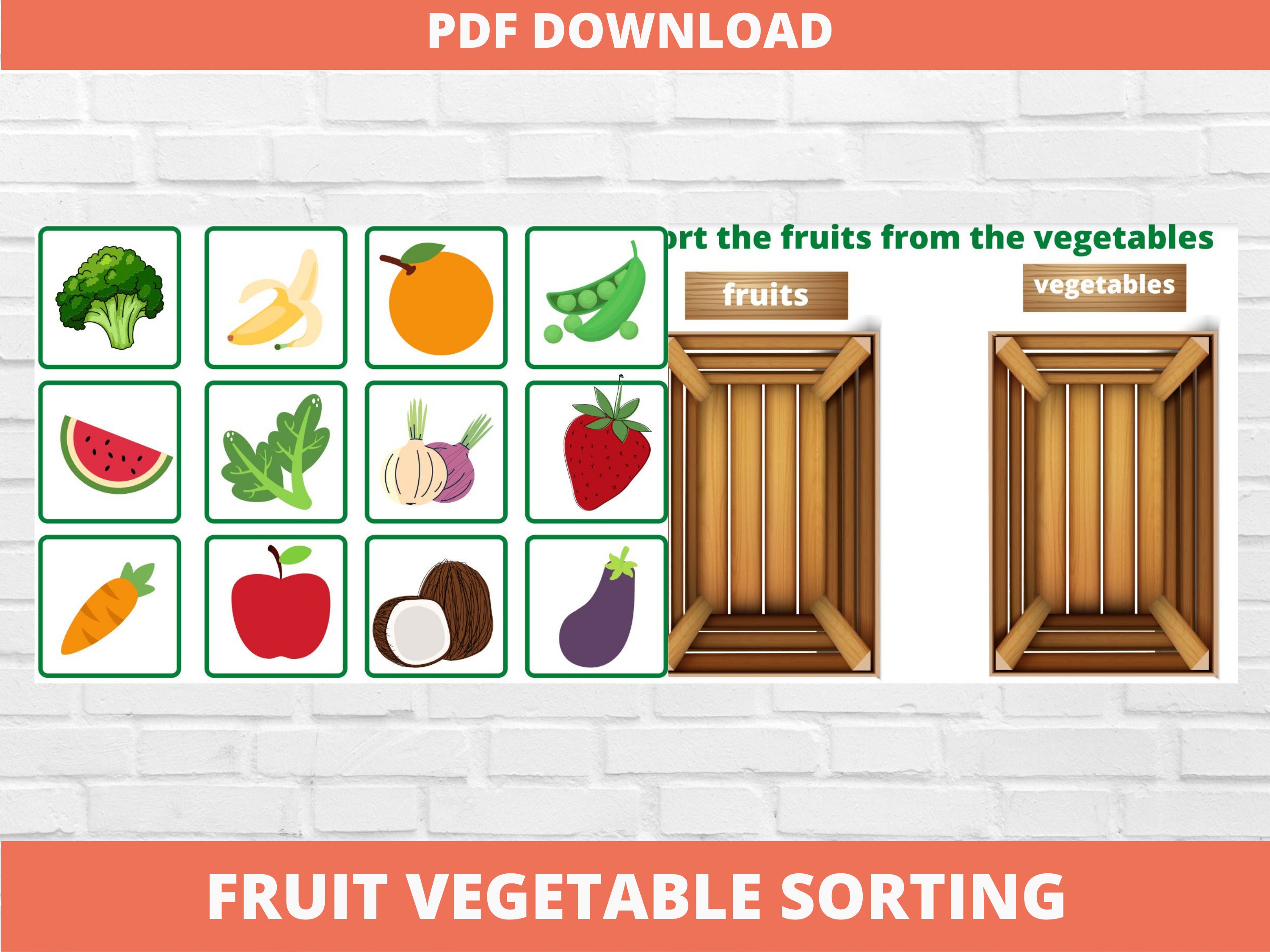 Fruit Vegetable Sorting Game, Preschool Sorting Activities ...