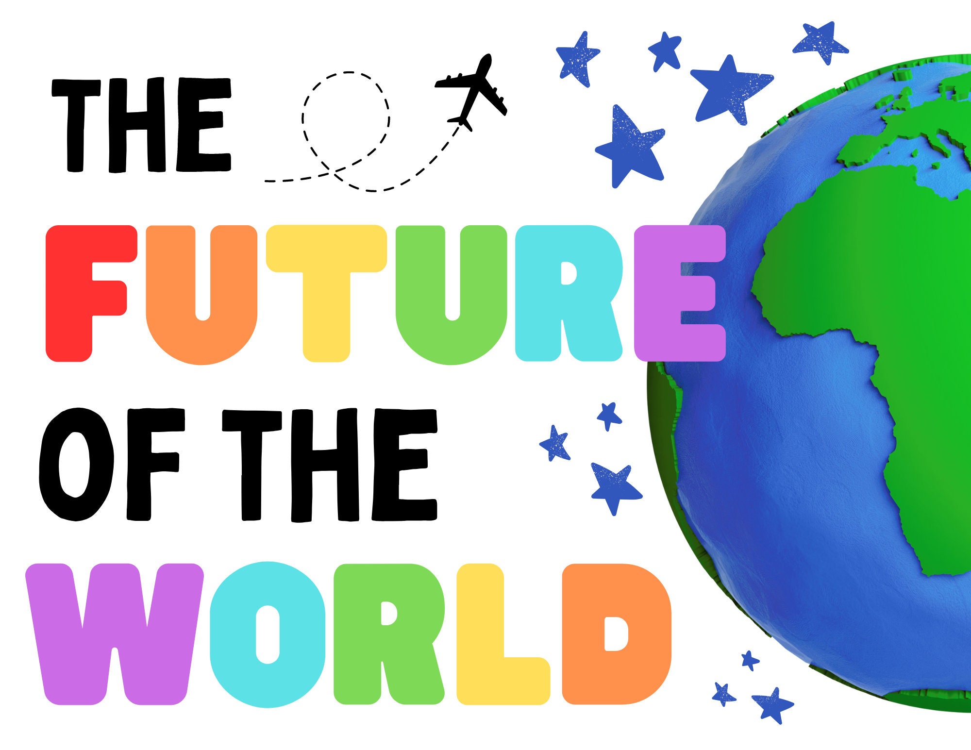 Personalized Classroom Poster, Future of the World Colorful Rainbow ...