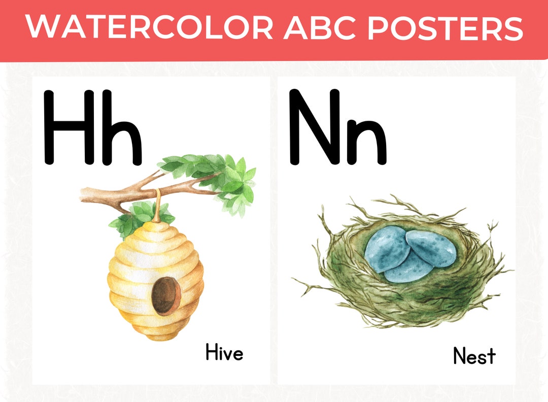 Watercolor Alphabet Poster for Homeschool, Daycare or Classroom Decor ...