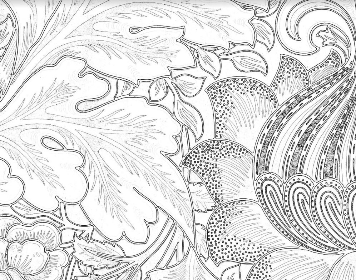 William Morris Coloring Book, Floral Coloring Pages, Art Deco Coloring ...