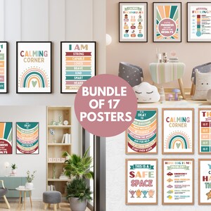 Calming Corner Classroom Poster, Kindergarten Poster, Boho Retro Decor ...