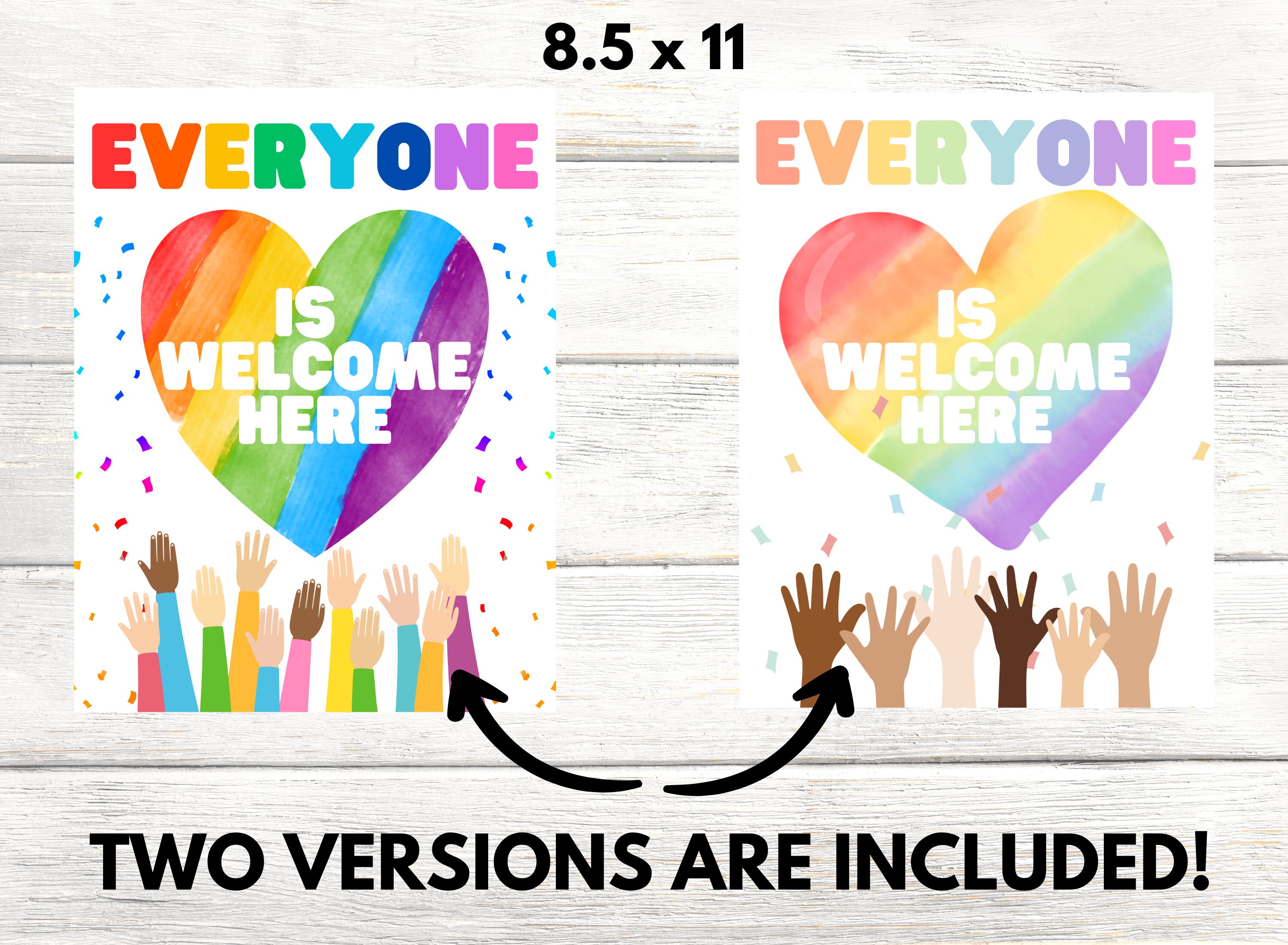 Everyone is Welcome Here, All Are Welcome Here Sign, Safe Space Poster ...