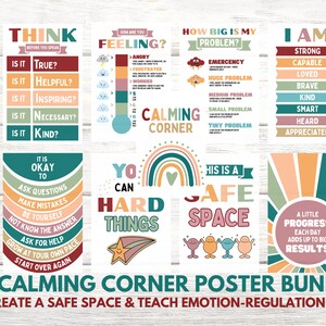 Calming Corner Classroom Poster, Kindergarten Poster, Boho Retro Decor ...