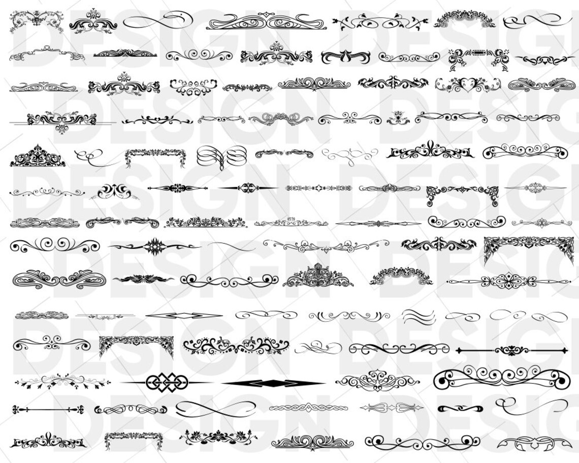 100 DIVIDER SVG BUNDLE Border Svg Bundle Ornamental Borders | Etsy UK