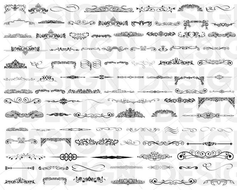 100 DIVIDER SVG BUNDLE Border Svg Bundle Ornamental Borders | Etsy UK
