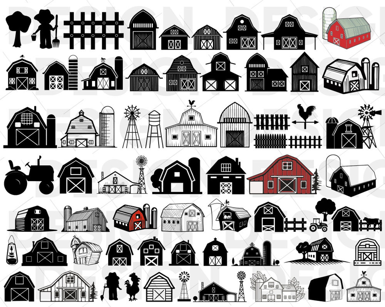 45+ BARN SVG BUNDLE, Farm Svg, Farmhouse Svg, Farm Life Svg, Farming ...