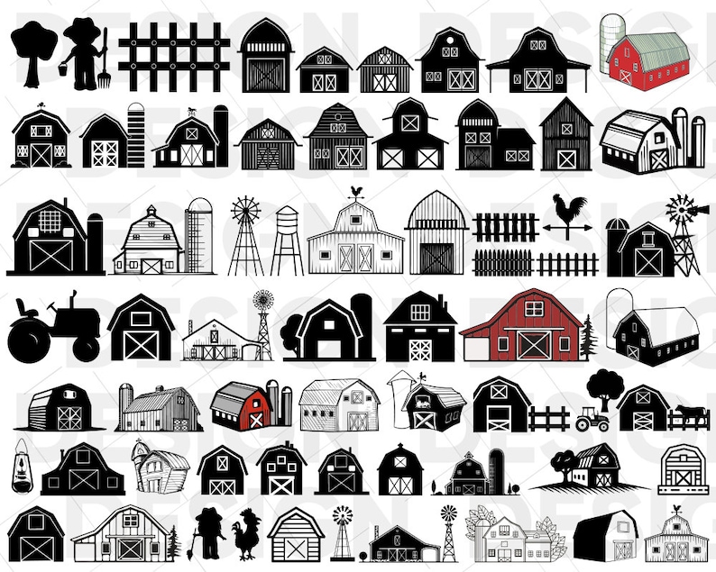 45 BARN SVG BUNDLE Farm Svg Farmhouse Svg Farm Life Svg - Etsy