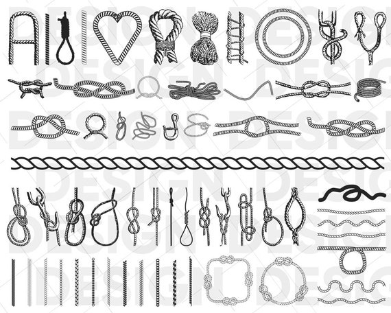 60 ROPE SVG BUNDLE Rope Png Rope Silhouette Rope Black - Etsy