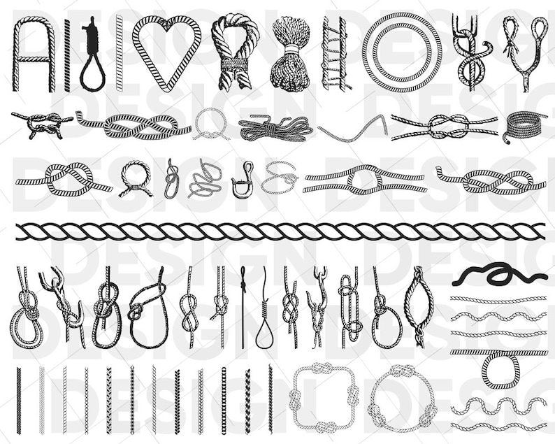 60 ROPE SVG BUNDLE Rope Png Rope Silhouette Rope Black - Etsy