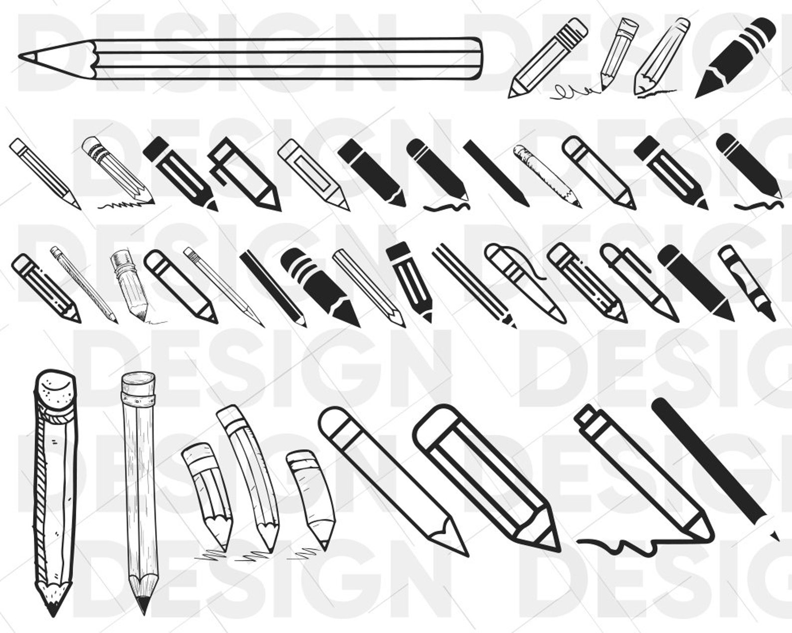 40 PENCIL SVG BUNDLE Pencil Icon Svg Pencil Png Pencil | Etsy