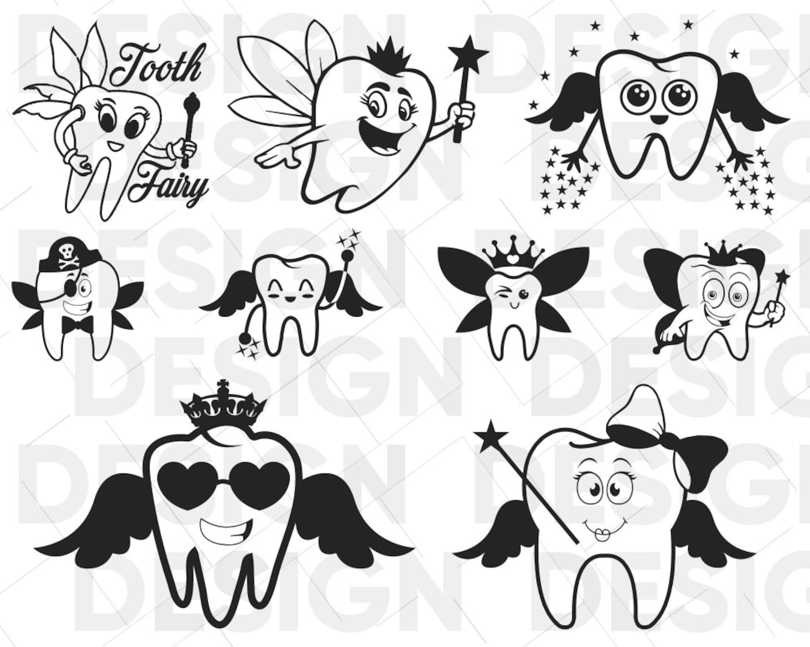 9 TOOTH FAIRY SVG Bundle Tooth Fairy Cricut Tooth Fairy Svg - Etsy