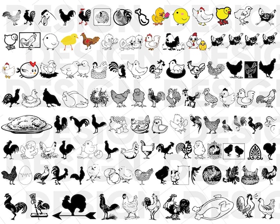 100 CHICKEN SVG BUNDLE Chicken Clipart Chicken Vector | Etsy Canada
