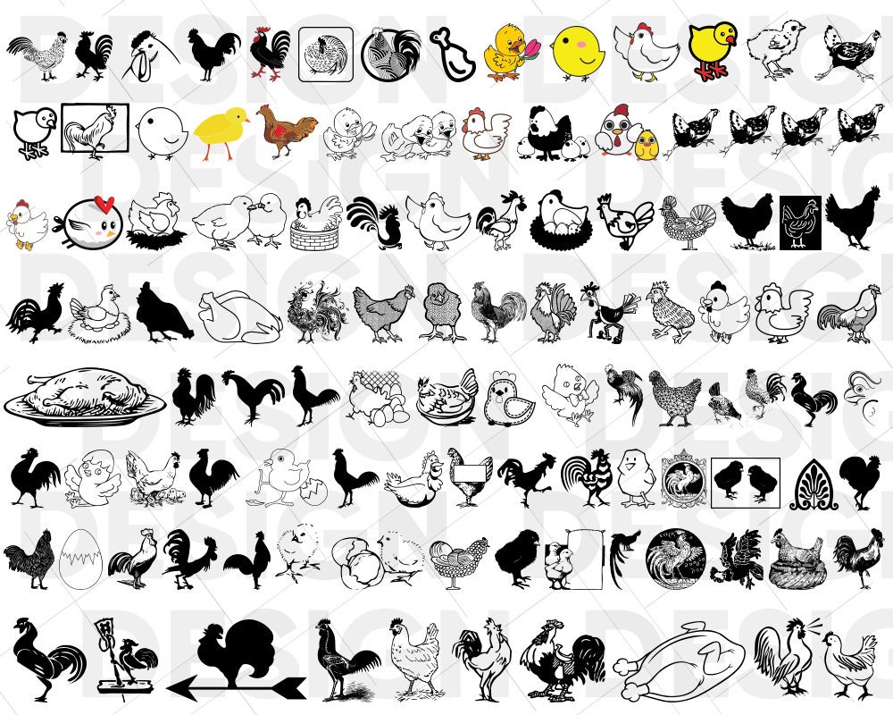 100 CHICKEN SVG BUNDLE Chicken Clipart Chicken Vector - Etsy