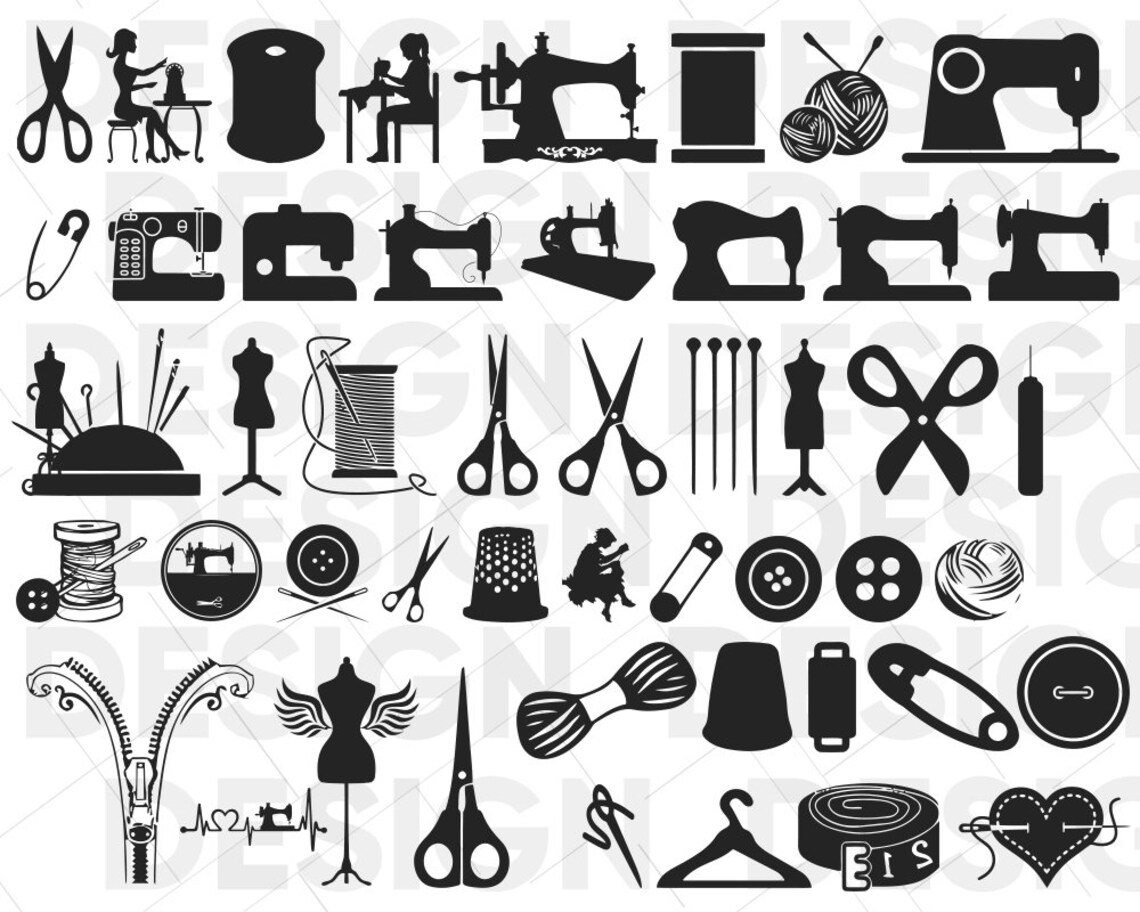 50+ SEWING SVG BUNDLE, Sewing Icon Svg, Sewing Silhouette Svg, Sewing ...