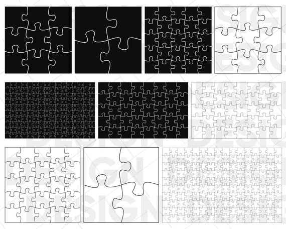 10 PUZZLE SVG BUNDLE Jigsaw Svg Jigsaw Silhouette Jigsaw | Etsy