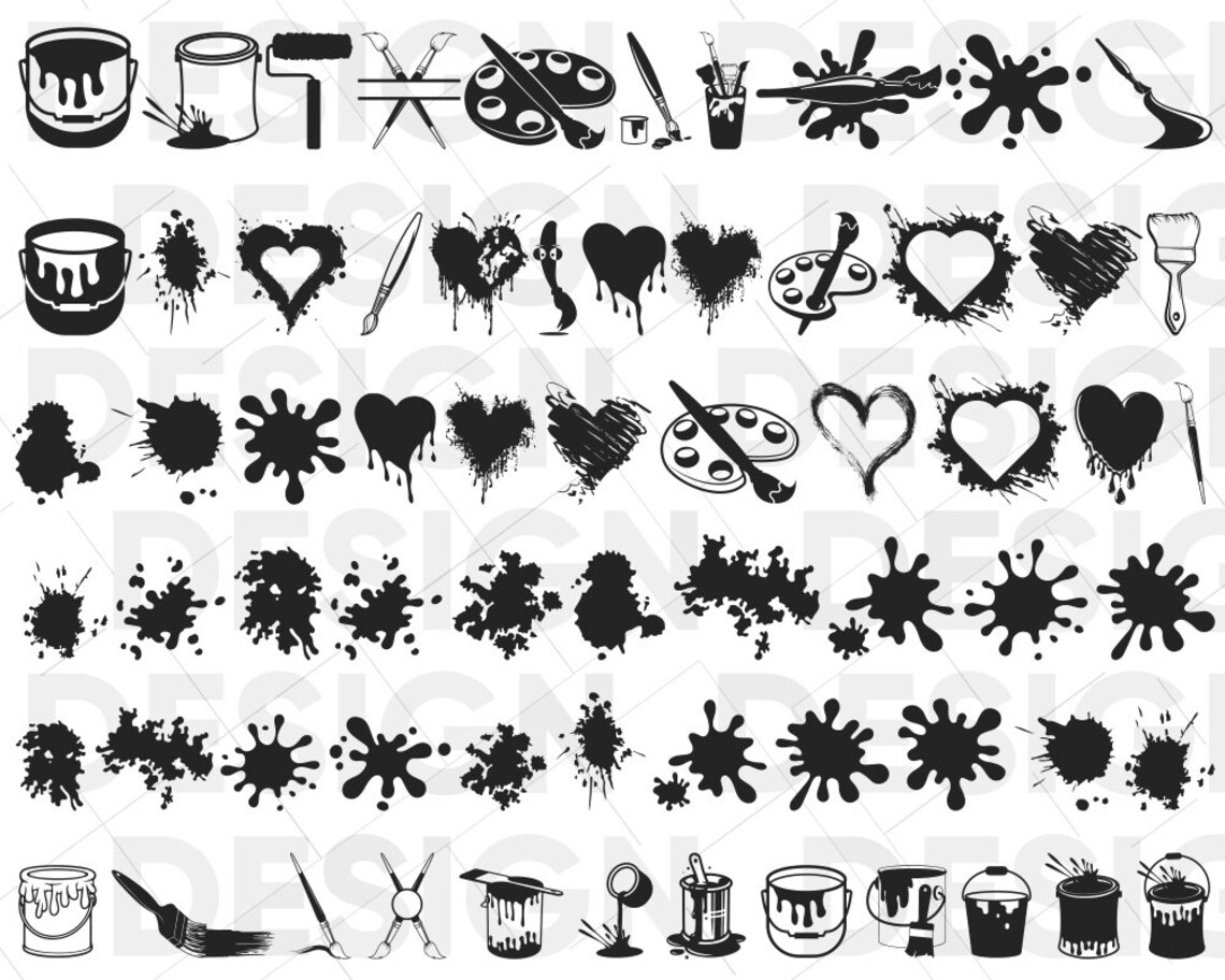 60+ PAINTED SVG BUNDLE, Painter Svg, Painting Svg, Paint Brush, Brushes ...