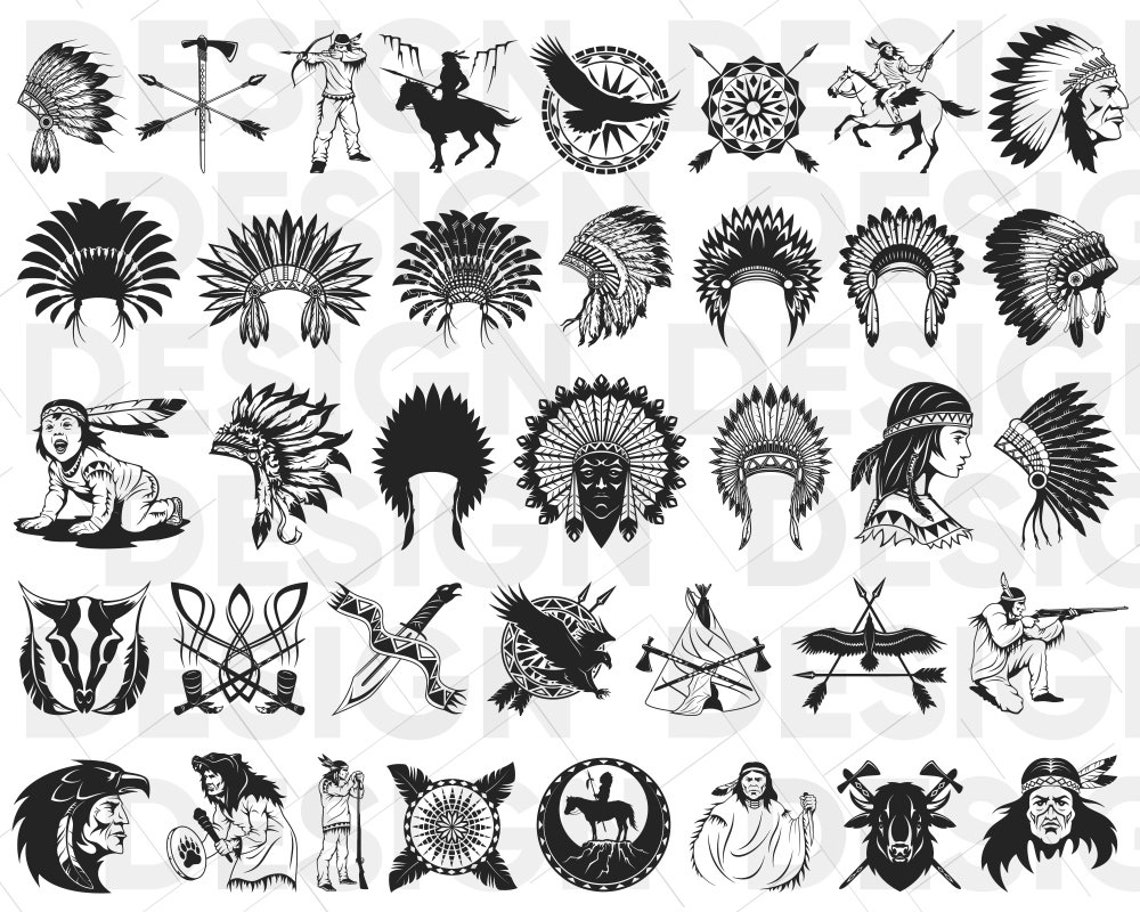 35+ INDIAN HEADDRESS SVG Bundle, Indian Headdress Png, Indian Headdress ...