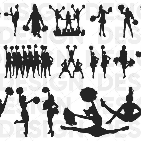 Cheerleader Silhouette Svg - Etsy