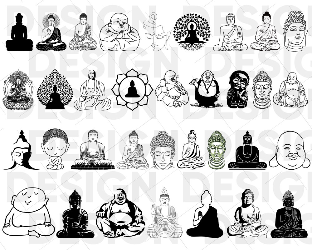 30 BUDDHA SVG BUNDLE Buddha Silhouette Buddha Vector | Etsy
