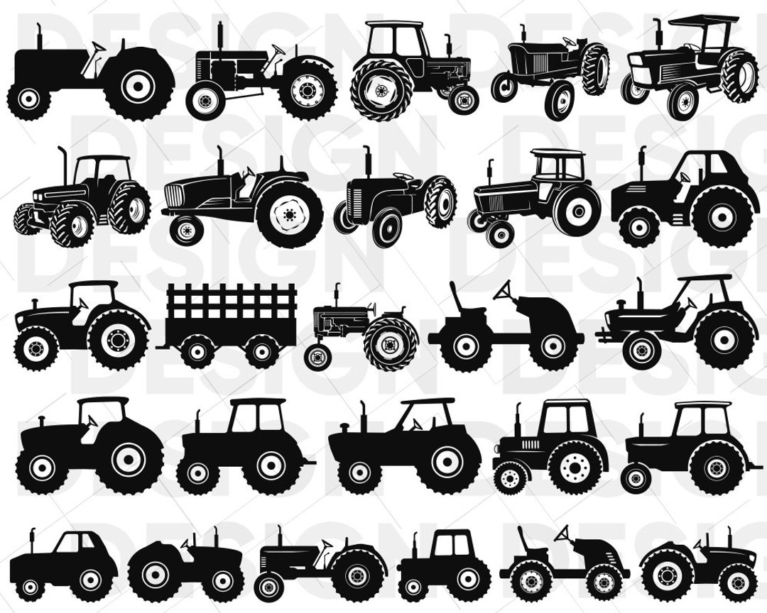 20+ TRACTOR SVG BUNDLE, Tractor Clipart, Tractor Clipart, Farm Tractor ...