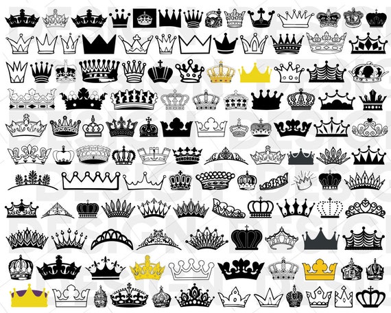100 CROWN SVG BUNDLE Princess Crown Svg Tiara Svg Queen | Etsy