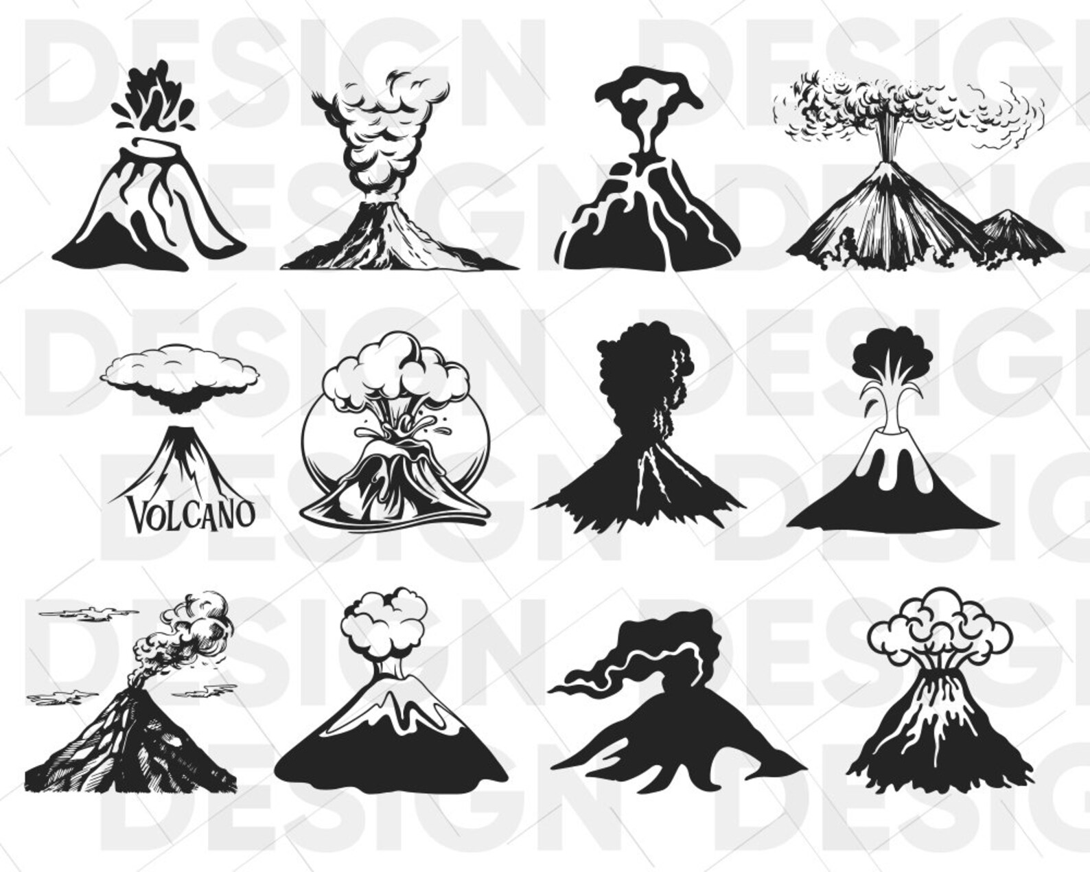 10+ VOLCANO ERUPTION SVG Bundle, Volcano Exploding, Volcano Lava River ...