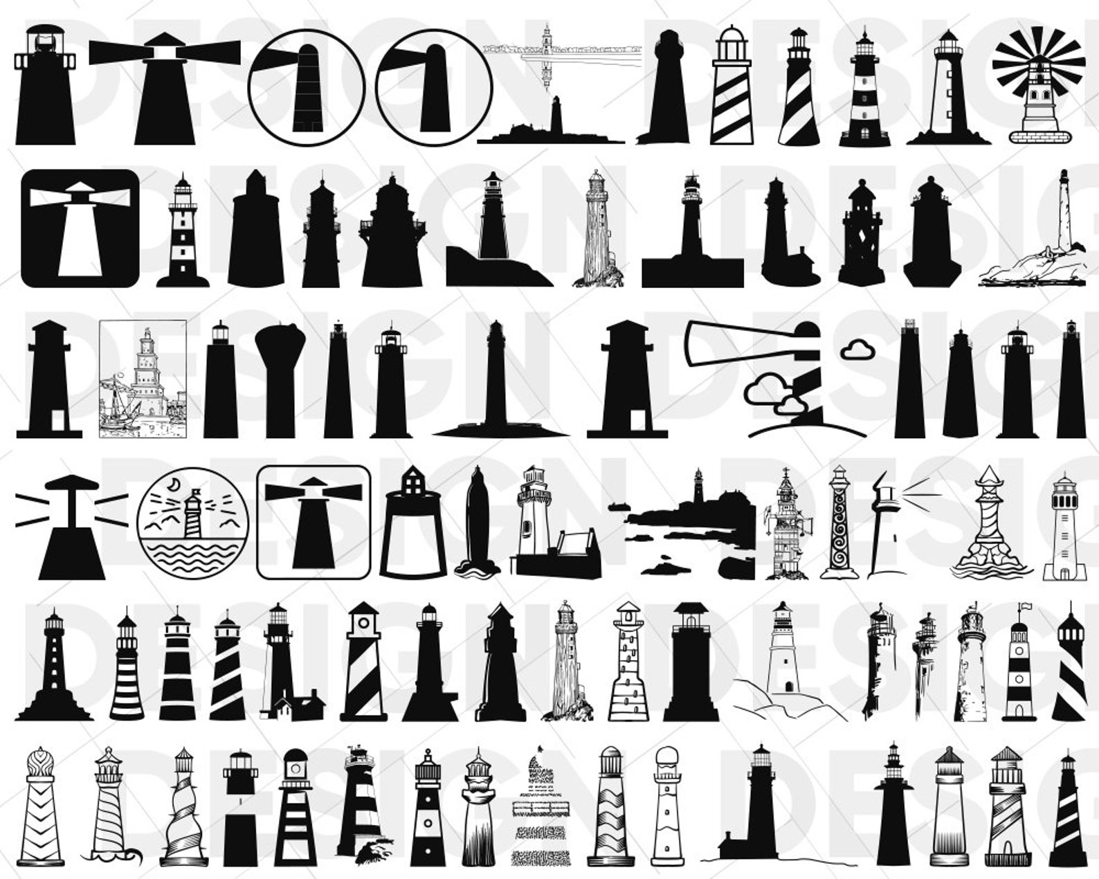 80 LIGHTHOUSE SVG BUNDLE Lighthouse Svg Lighthouse Png - Etsy