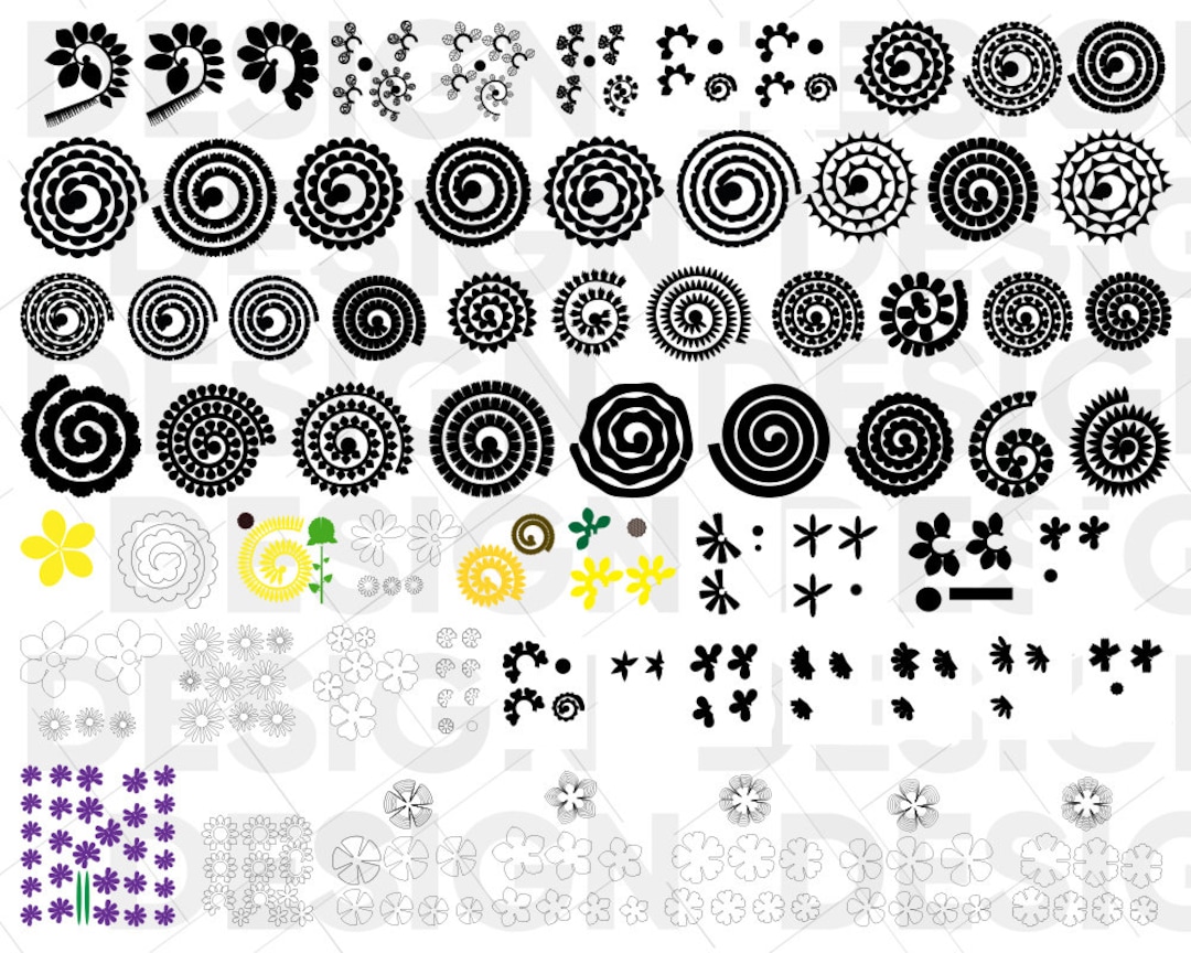70+ ROLLED PAPER FLOWERS Svg, Rolled Leaves Svg Bundle, Flower Cut File ...