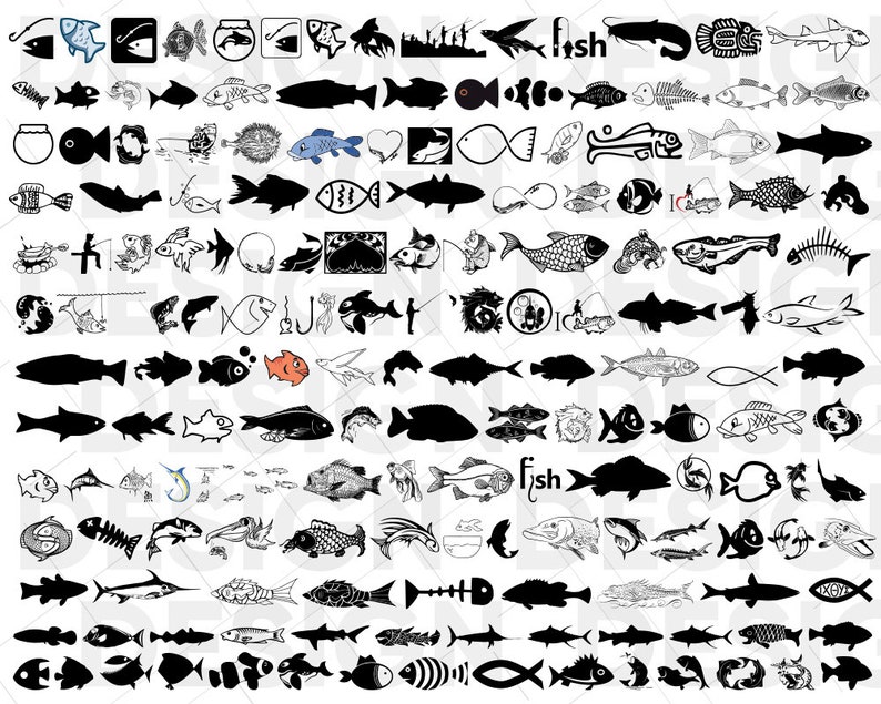 150 FISH SVG BUNDLE Fishing Svg Fish Svg Fisherman Svg - Etsy