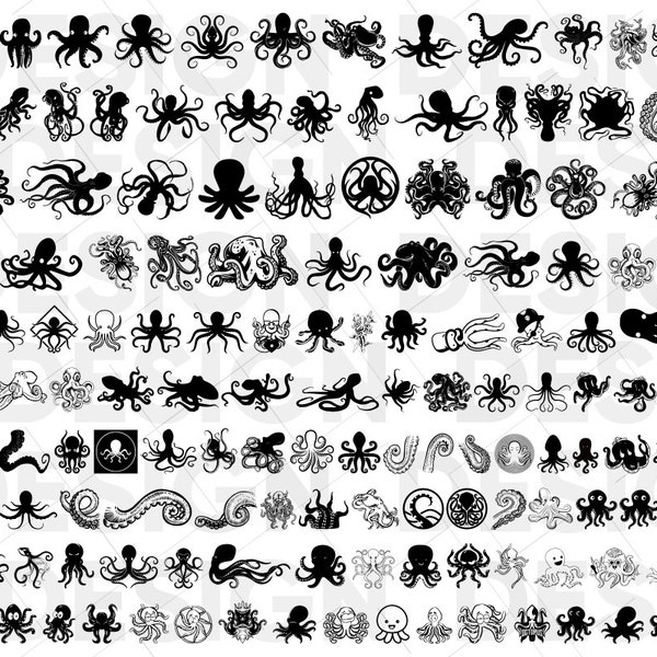 Octopus Svg - Etsy