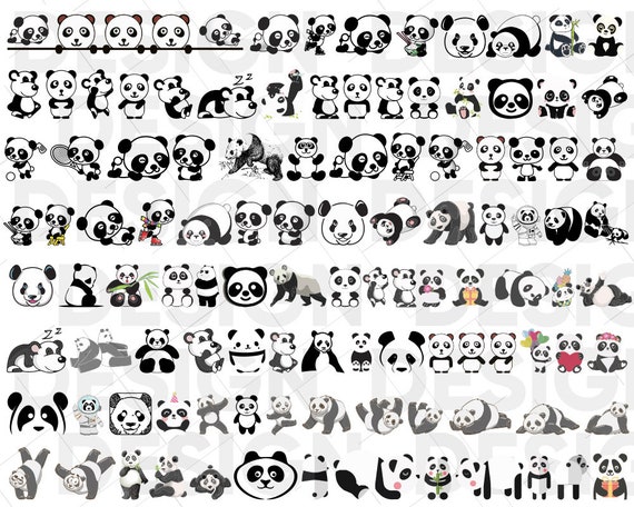 100 PANDA SVG BUNDLE Panda Png Panda Eps Panda Vinyl | Etsy UK