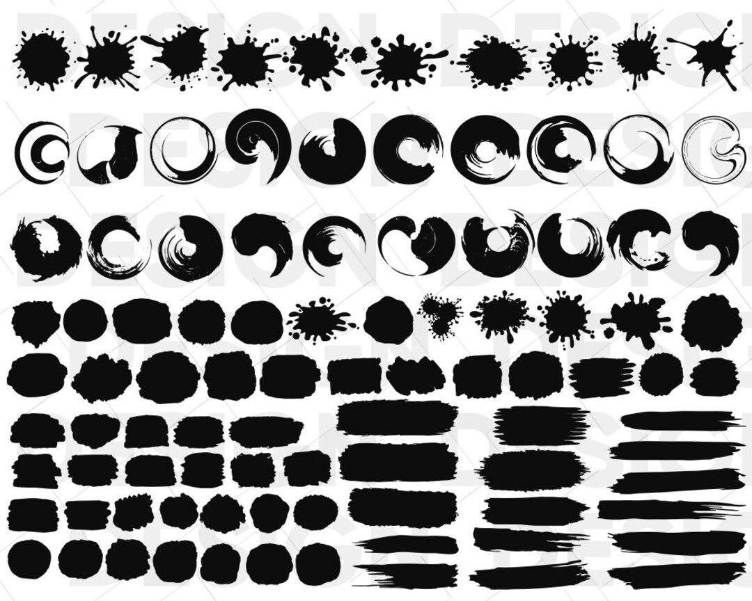 100+ BRUSH SVG BUNDLE, Brush Stroke and Paint Splat Bundle, Brush ...