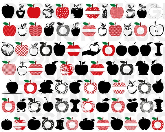 80 APPLE SVG BUNDLE Apple Png Apple Vector Apple | Etsy