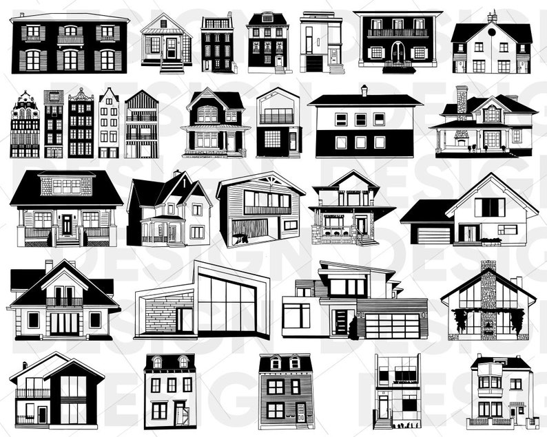 30+ BUILDINGS SVG BUNDLE, House Svg, House Cut Files, House Clipart ...